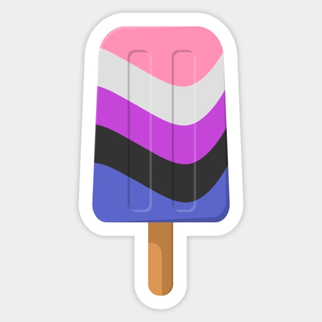 Cute Gender Fluid Pride Flag Popsicle Gender Fluid Pride Sticker Teepublic